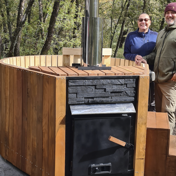 TINA CALIENTE DROP140 Caldera STOVE galv. 1.300 litros 4 personas ...