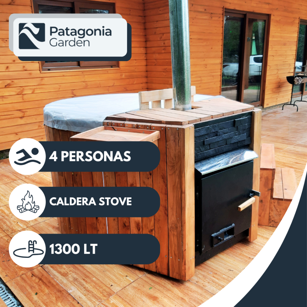 TINA CALIENTE DROP140 Caldera STOVE galv. 1.300 litros 4 personas ...